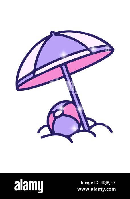 glitter effect animation of brazilian parasol and beachball Stock Video ...