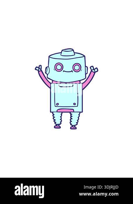 radioactive glowing animation of a cartoon android Stock Video Footage ...