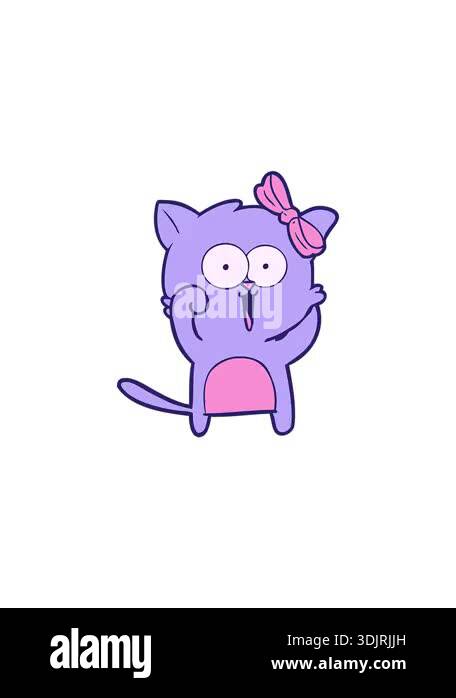 flashy sales animation of cartoon cat fun drawing Stock Video Footage ...