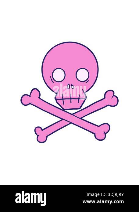 spinning motion animation of cartoon skull and crossbones Stock Video ...