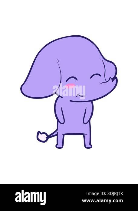 shaking motion animation of cute cartoon elephant doodle Stock Video ...