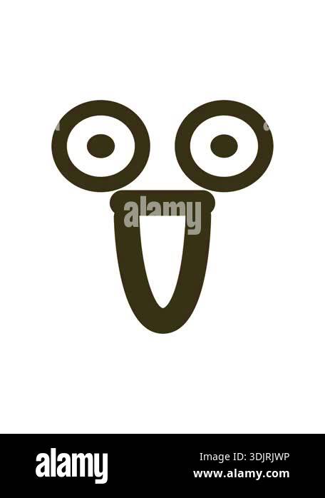 changing color animation of pleasantly amazed face icon Stock Video ...