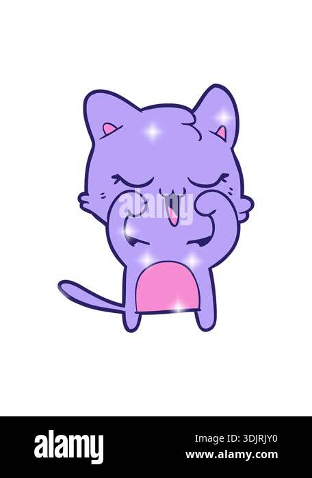 glitter effect animation of cartoon of a cat fun drawing Stock Video ...