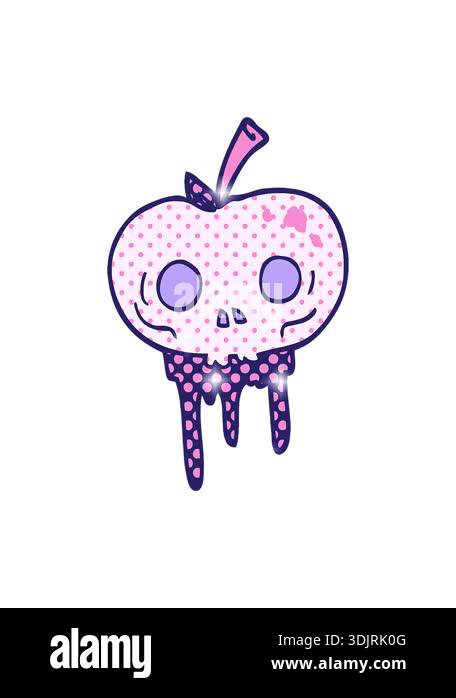 glitter effect animation of comic book style cartoon halloween apple ...