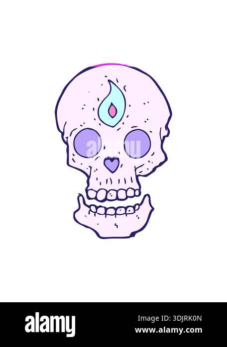 power up animation of cartoon mystic skull Stock Video Footage - Alamy