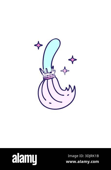 starburst effect animation of a magic broomstick sweeping Stock Video ...