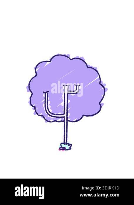 stretching up animation of Tree Chalk sketch Stock Video Footage - Alamy