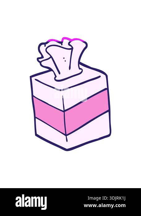 power up animation of hand drawn doodle style cartoon tissue box Stock ...