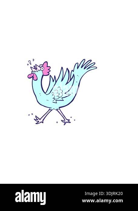 horizontally vibrating animation of cartoon rooster image Stock Video ...
