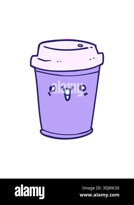 power up animation of cartoon take out coffee Stock Video Footage - Alamy