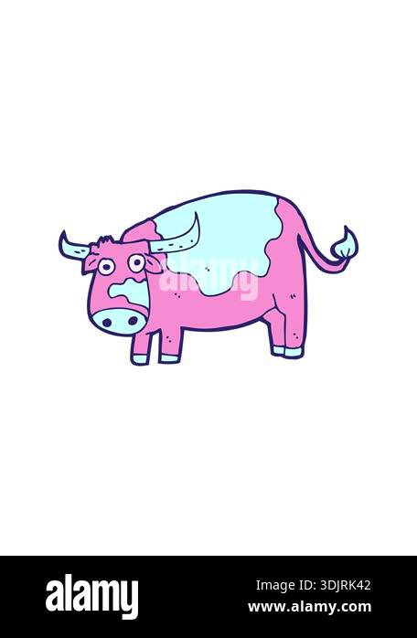 pressure popping animation of cartoon cow drawing Stock Video Footage ...