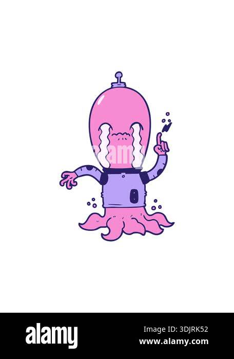 attention grabbing animation of cartoon alien drawing Stock Video ...