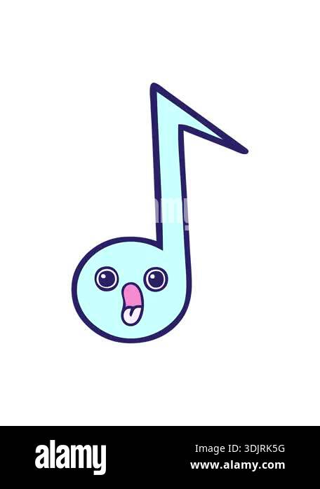 pixelize effect animation of cute drawing of a musical note Stock Video ...