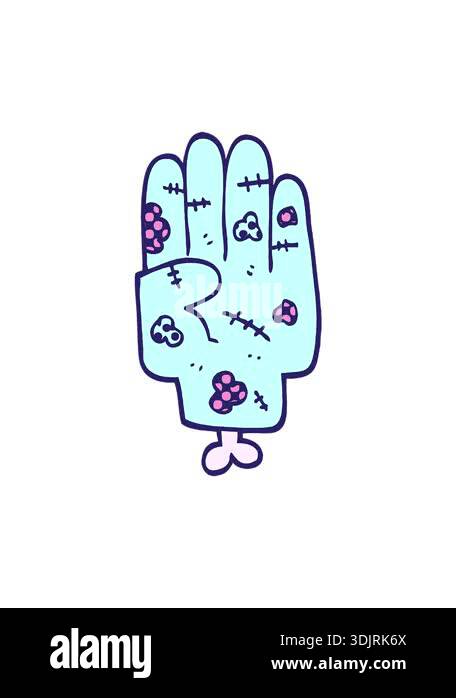 spinning motion animation of comic book style cartoon zombie hand Stock ...