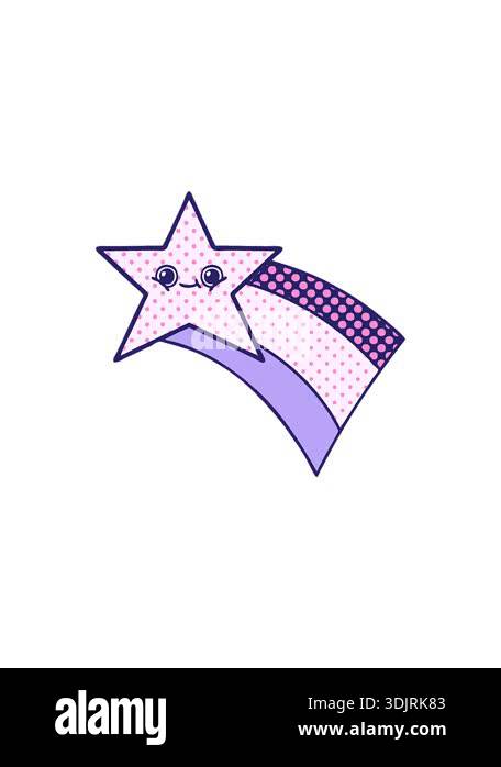 starburst effect animation of cartoon design of a shooting rainbow star ...