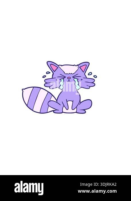 horizontally vibrating animation of cartoon raccoon crying Stock Video ...