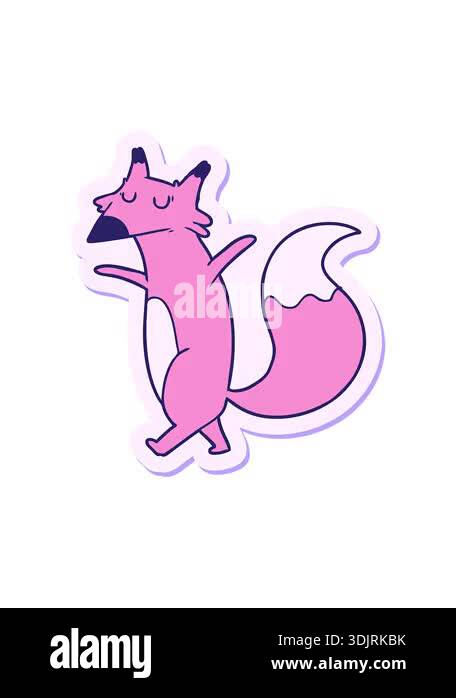 pixelize effect animation of sticker of a cartoon fox Stock Video ...