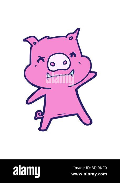 shaking motion animation of angry pig character Stock Video Footage - Alamy
