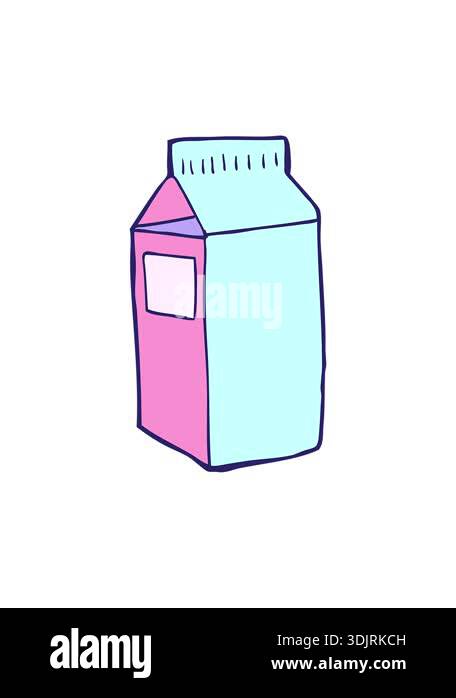 shine light effect animation of cartoon milk carton design Stock Video ...