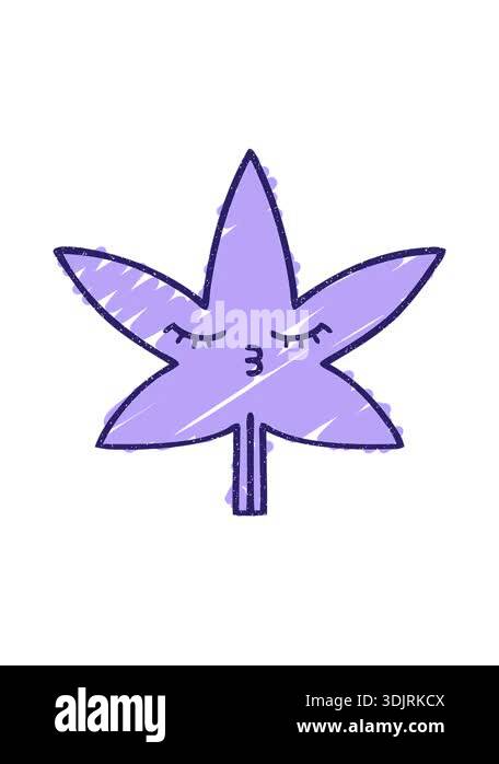 spinning motion animation of Cannabis Leaf Chalk Doodle Drawing Stock ...