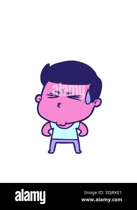 jumping motion animation of cartoon man sweating Stock Video Footage ...