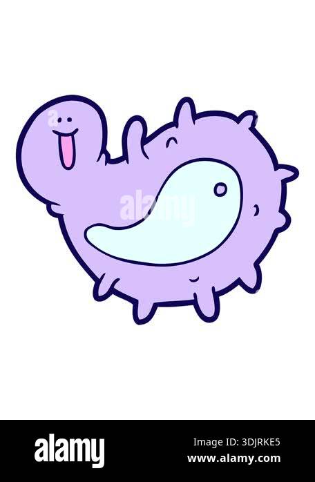 neon light effect animation of cartoon germ drawing Stock Video Footage ...