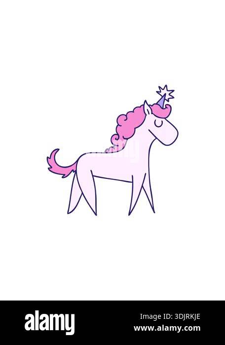 flashy sales animation of hand drawn cartoon unicorn Stock Video ...