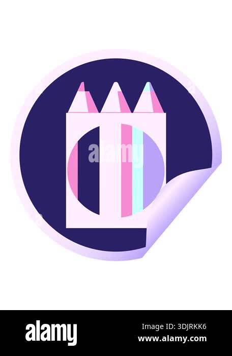 bob and pause animation of pack of coloring pencils graphic vector ...