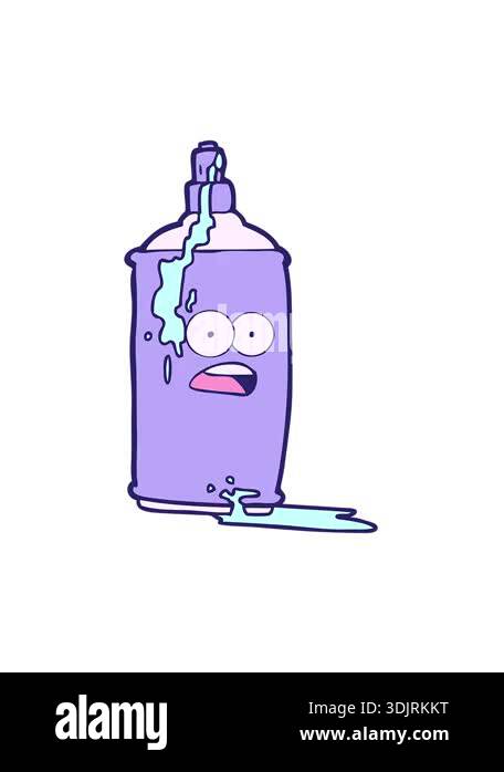 vibrating motion animation of cartoon spray paint can Stock Video ...