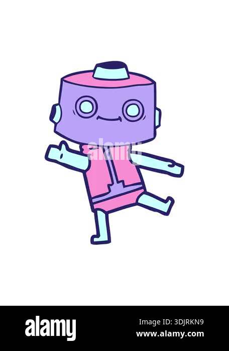 pixelize effect animation of cartoon robot illustration Stock Video ...