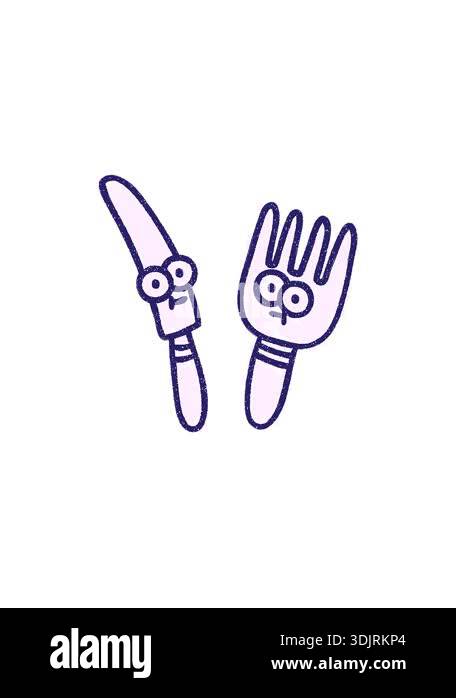 sales flash animation of Cutlery Chalk Drawing Stock Video Footage - Alamy