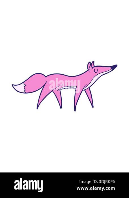 bobbing motion animation of cartoon of cute fox Stock Video Footage - Alamy