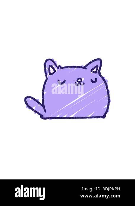 rise and float animation of the Cat Chalk Drawing Stock Video Footage ...