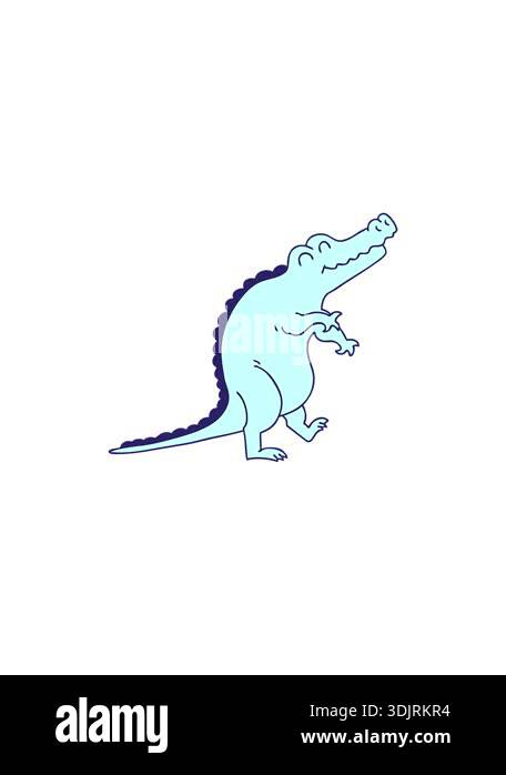 starburst effect animation of hand drawn quirky cartoon crocodile Stock ...