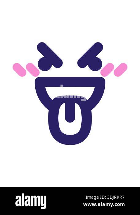 pressure popping animation of mean face icon sticking out tongue Stock ...