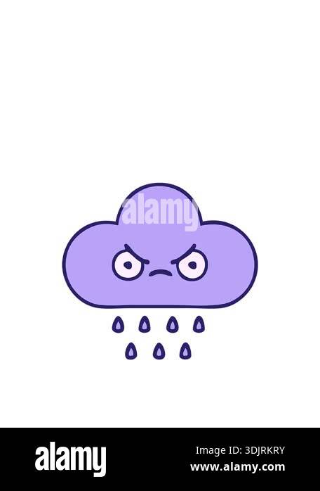 rise and float animation of cartoon of a storm rain cloud Stock Video ...