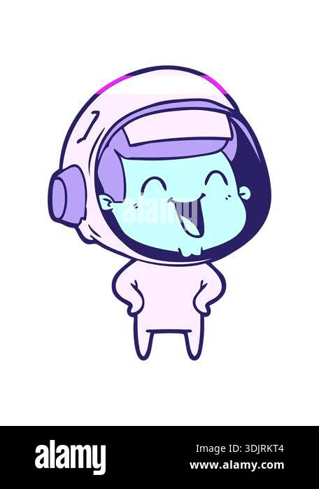 power up animation of happy hand drawn astronaut Stock Video Footage ...