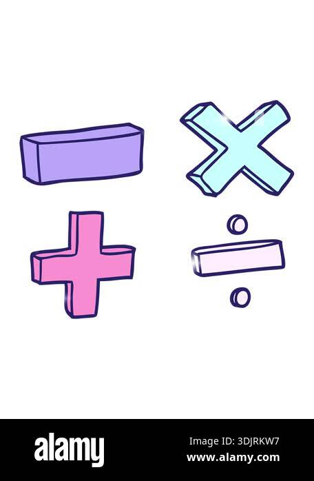 glitter effect animation of cartoon math symbols Stock Video Footage ...