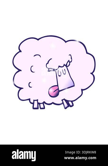 glitter effect animation of cartoon doodle funny sheep Stock Video ...