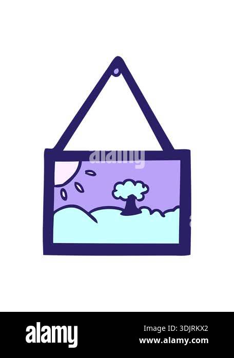 bob and pause animation of hand drawn cartoon doodle of a picture in ...