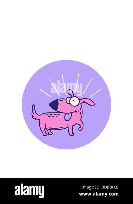 jumping motion animation of icon of a tattoo style happy dog Stock ...