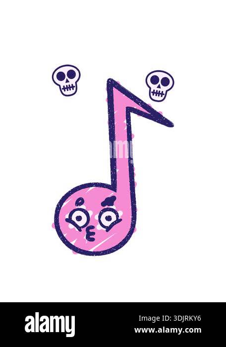 spinning skulls animation of Musical Note Chalk Drawing Stock Video ...