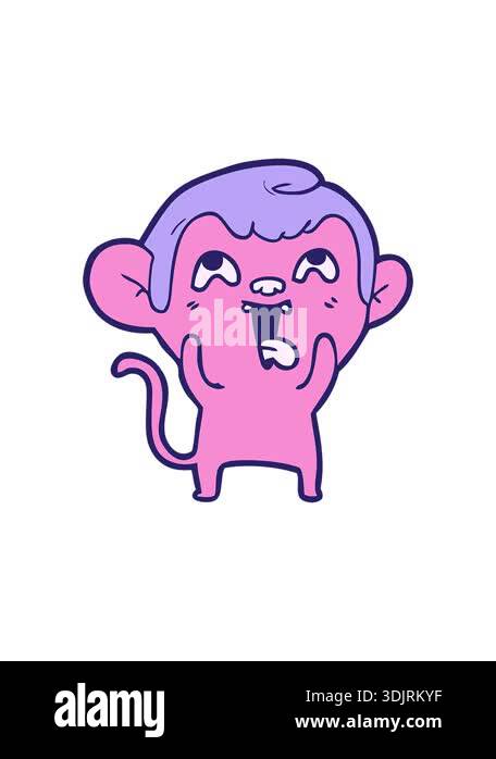 pressure popping animation of crazy cartoon of monkey Stock Video ...