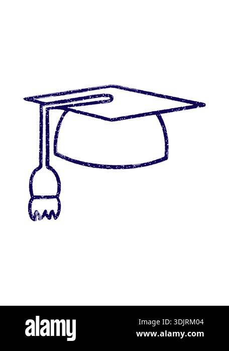 neon light effect animation of Graduation Cap Charcoal Drawing Stock ...