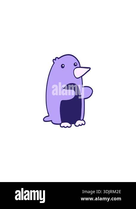 flashy sales animation of cartoon penguin drawing Stock Video Footage ...