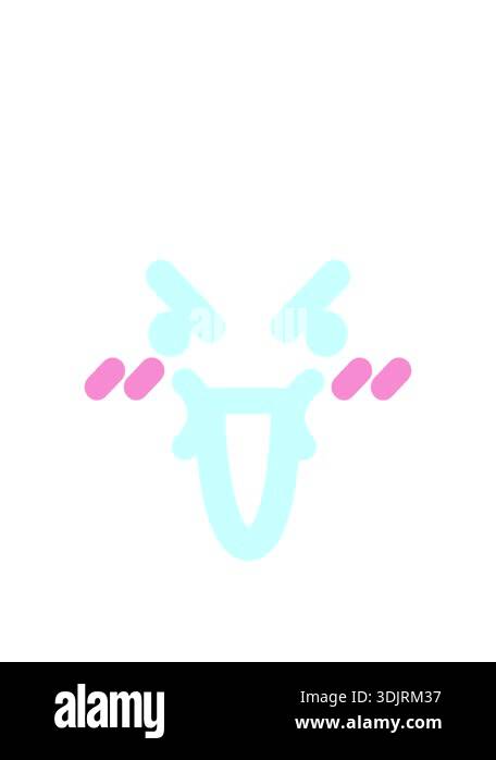 stretching up animation of mean laughing face Stock Video Footage - Alamy