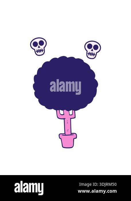 spinning skulls animation of tree illustrations Stock Video Footage - Alamy