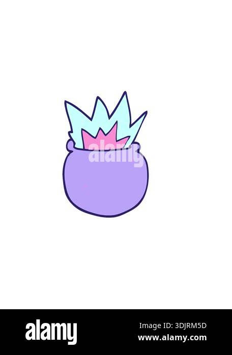 horizontally vibrating animation of cartoon doodle motion cauldron ...