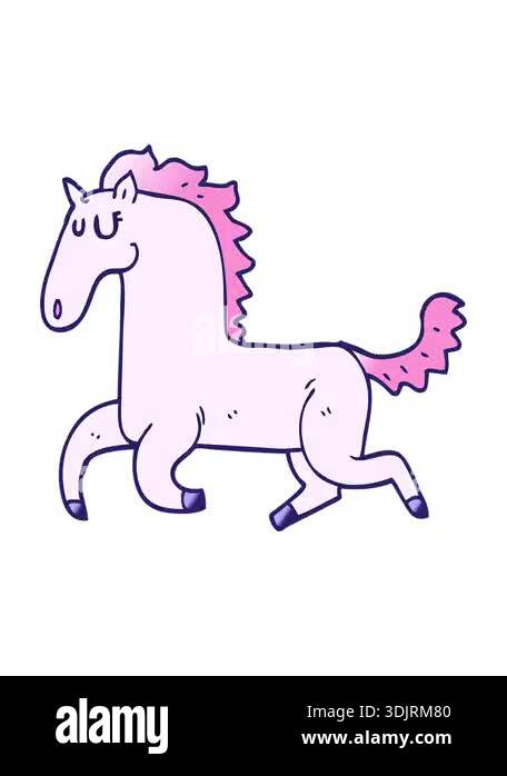 shivering motion animation of cartoon doodle running horse Stock Video ...