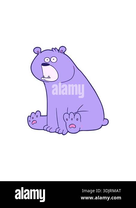 radioactive glowing animation of funny cartoon bear Stock Video Footage ...